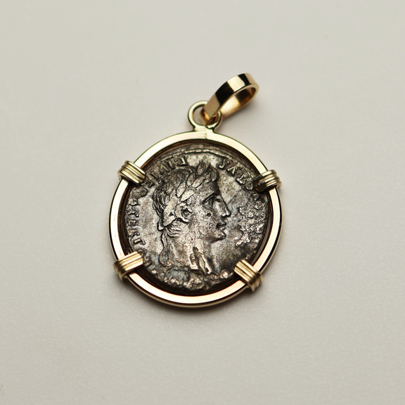 Emperor Augustus Denarius Pendant – Ancient Artifacts Shop
